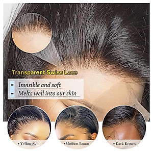 250 Density 30 Inch Lace Front Wig Human Hair,13x4 HD Lace Frontal Wigs Human Hair Pre Plucked with Baby Hair Glueless Straight Lace Front Wigs Human Hair For Black Women