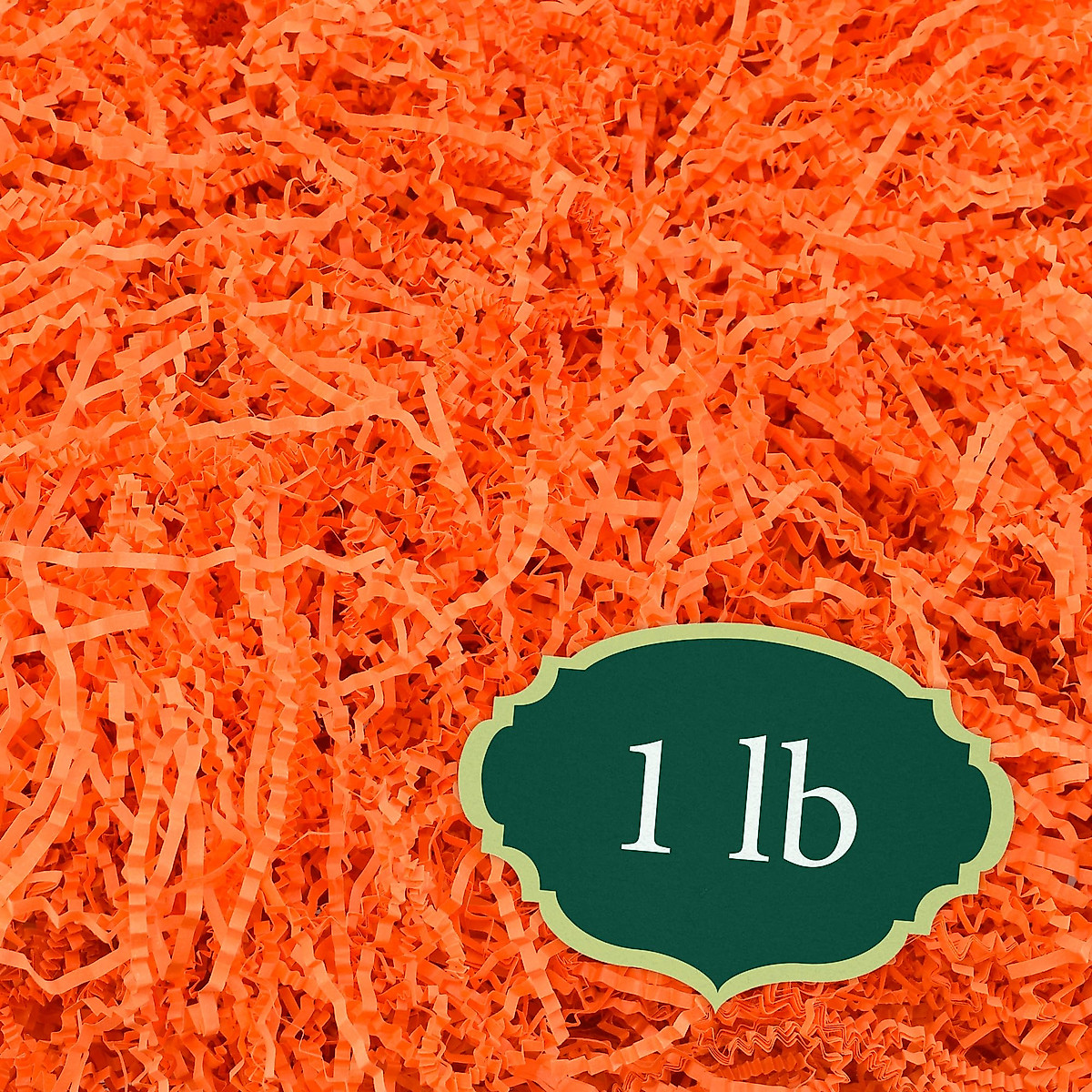 Arcadia Garden Products 1 lbs - Orange Crinkle Shredded Color Paper Filler Box Stuffing for Gift Wrapping & Crafts, Basket Filling, Confetti, Packaging & Shipping - RPC01OR