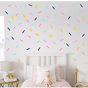Easu Sprinkles Fabric Wall Decals Mini Bar Stickers Confetti Wall Decal Removable Peel and Stick Decals Kids Room Decor