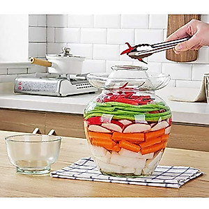 TELLW Home transparent kimchi jar thickened glass pickles altar pickled pot creative pickles pickled cabbage cylinder sealing tank