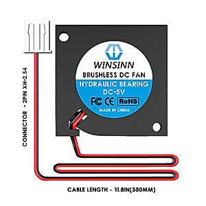 WINSINN DC 20mm Blower Fan 5V 2006 Hydraulic Bearing Brushless Cooling 20mmx6mm 2PIN (Pack of 2Pcs)