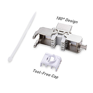 Cable Matters UL Listed 10Gbps 6-Pack RJ45 Shielded Cat6A / Cat6 Keystone Jack with Integrated Shutter