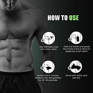 Skin Elements Intimate Wash for Men with Menthol (4.05 fl. oz.) | pH Balanced Foaming Private Part Cleaner | Prevents Itching, Irritation & Bad Odor