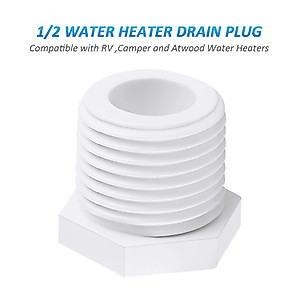 Mudder 12 Pieces 1/2 Inch 11630 91857 Water Heater Drain Plug White Plastic Drain Plug Compatible with RV Camper and Atwood Water Heaters