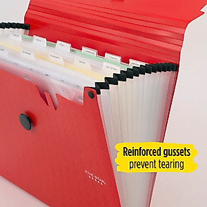 Durable 13-Pocket Expanding File Folder for Office & School