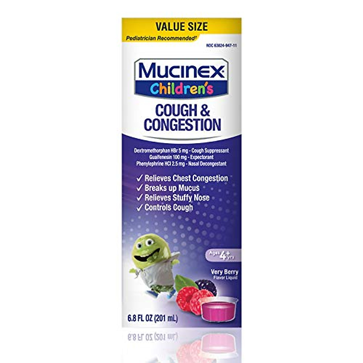 Mucinex Children's Congestion & Cough Liquid, Berrylicious, 6.8oz (Packaging May Vary)