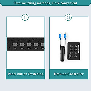 MT-VIKI KVM Switch 8 Port, 8X1 Rackmount KVM Switch VGA, Included 8 2-in-1 KVM Cables & Wire-Desktop Selector, Fit 1U 19'' Rack