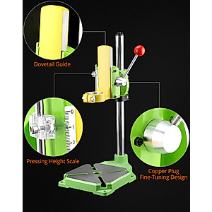 QWORK Drill Press Stand, Heavy Duty Floor Drilling Press/Rotary Tool Workstation,Table Top Drill Press 90° Rotating Fixed Frame for Drilling Collet, Drill Press Table, Drill Workbench Repair