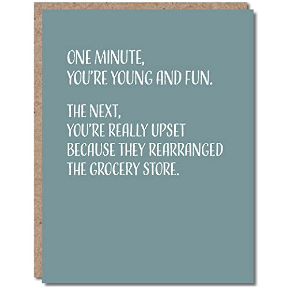 Funny Birthday Cards For Women, Funny Birthday Cards For Men, Happy Birthday Card For Him Or Her, Single 4.25 X 5.5 Greeting Card With Envelope, Blank Inside, Rearranged The Grocery Store, Modern Wit