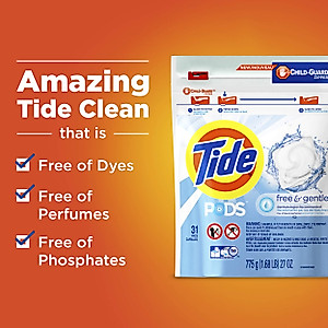 Tide PODS Free & Gentle Liquid Laundry Detergent Pacs, 35 count