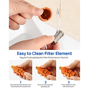 J-HVA Sediment Water Filter G3/8(9/16in) - Under Sink Water Filter, for Bathroom Kitchen RV Plumbing Water Faucet Supply Lines,35 Micron Flushable Inline Water Hose Filter, Conncet Angle Valve(2 Pack)