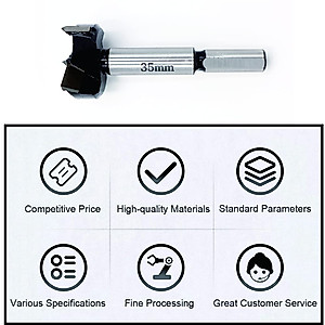 Forstner Drill Bits 35mm (1-3/8 inch) Tungsten Carbide Wood Hole Saw Auger Opener Woodworking Drilling Tool Wood Cutter
