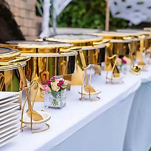 HONHPD 1 Pcs 6.8QT Round Chafing Dish Buffet Set,Gold Stainless Steel Buffet Servers and Warmers ...