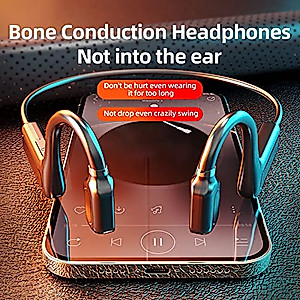 ZTGD G1-1 Wireless Bluetooth Bone Conduction Headphones Bluetooth-Compatible Earphone IPX5 Waterproof Ear Hook Swear-Proof Wireless Headphone for Sports Black