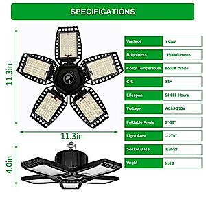 CODAFUL Motion Sensor LED Garage Light with Motion Sensor 150W 15000lm Super Bright Shop Light, Motion Activated led Store Light, Suitable for Garage, Workshop and Basement.