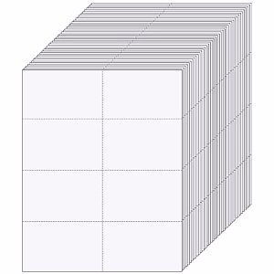 Lincia 200 Sheets 8-1/2" x 11" Blank Perforated Business Cards 8 up Per Page Thickness of 203 Gsm Compatible with Laser Ink Jet Printer White Perforated Paper Cardstock (1600 Cards - 100# Tag)