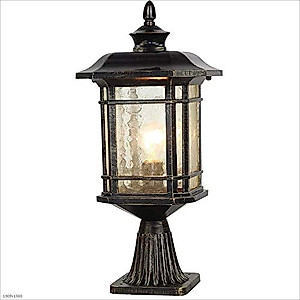 Lights Outdoor Courtyards Park Pathway Pillar Lighting Fitting Lawn Glass Lantern Waterproof IP65 Outdoor Aluminum Post Lamp High Brightness Outside Street Light Outdoor Post Lights Stadium