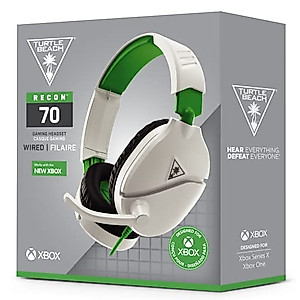 Turtle Beach Recon 70 Xbox Gaming Headset for Xbox Series X|S, Xbox One, PS5, PS4, PlayStation, Nintendo Switch, Mobile, & PC with 3.5mm - Flip-to-Mute Mic, 40mm Speakers - White