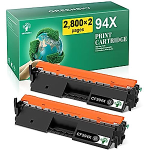 GREENSKY Compatible Toner Cartridge Replacement for HP 94A Toner Cartridge Black CF294X 94X CF294A for HP Laserjet Pro MFP M148dw MFP M148fdw M118dw M118 M148 M149 Laser Printer Ink (Black, 2 Pack)