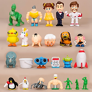 36Pcs Story Toy Cake Toppers, Story Action Figures Cupcake Toppers for Kids, Collectible Mini Figurines for Birthday Party Favor Decorations, 1.2-2.8inch