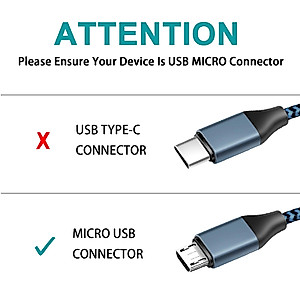 TPLTECH PS4 Controller Charging Cable, ［2PACK-15Ft］Micro USB 2.0 Nylon Braided Fast Charger Cord, High Speed Data Sync & Charge Cable for PlayStation 4, Xbox One S/X Controller, Android Phone, Blue