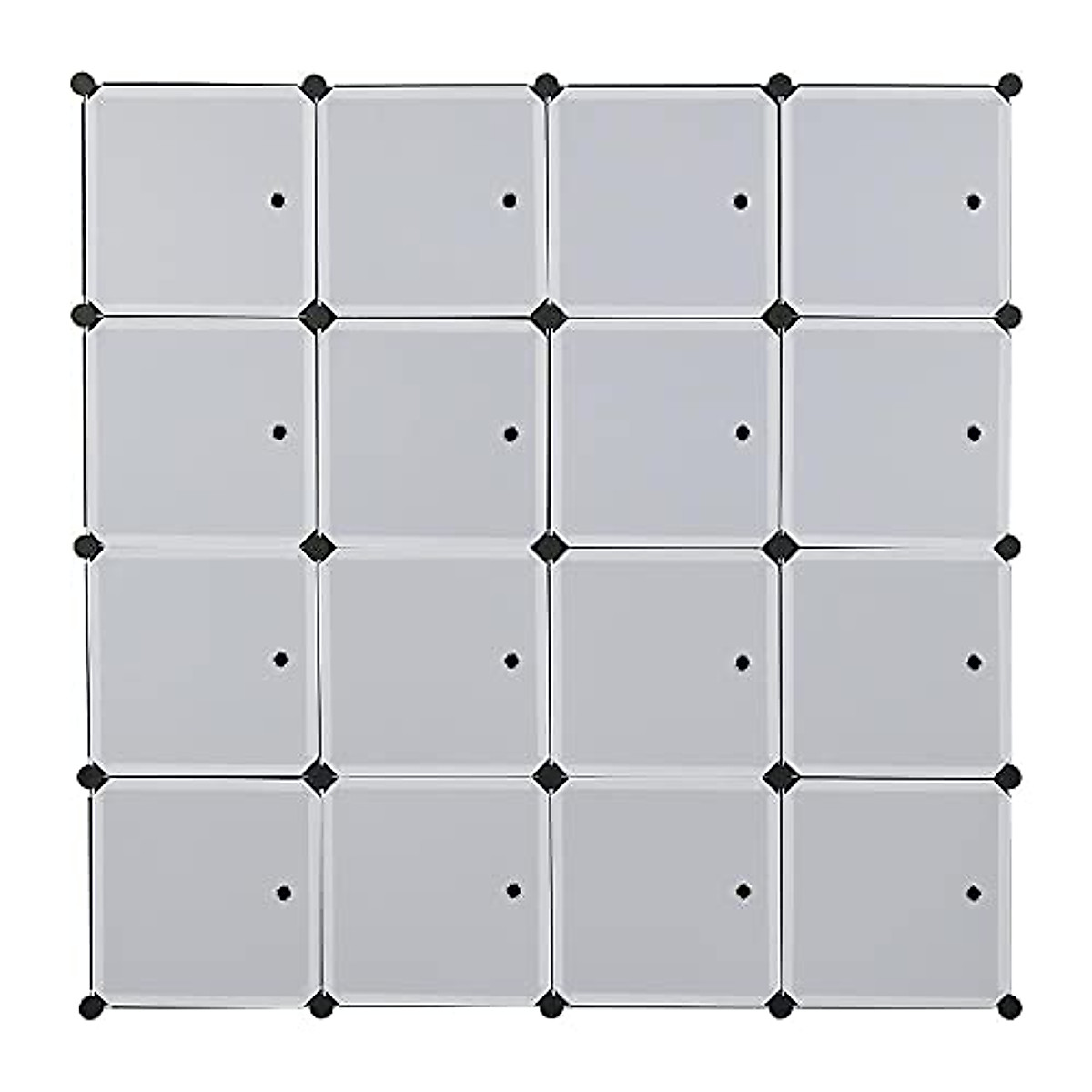 Kopokd Maximize Home Organization with Stackable Modular Shelving Closet Organizer - Plastic Storage Cubes with Hanging Rod and Wardrobe Cabinet Plus White Doors and Black Panels