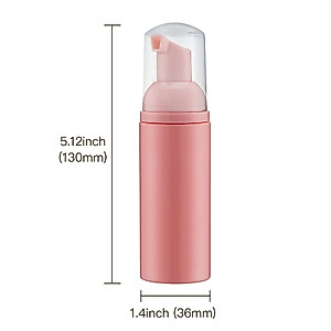 Tekson Foam Pump Bottle (Pink), Empty Travel Size Foam Dispenser Pump for Soap Shampoo, Lash Cleanser(60ml, 3PCS)
