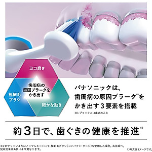 Panasonic EW-DT72-S Doltz Top Model Silver with Bluetooth Light Ring Function Electric Toothbrush AC100-240V Shipped from Japan Released in 2022