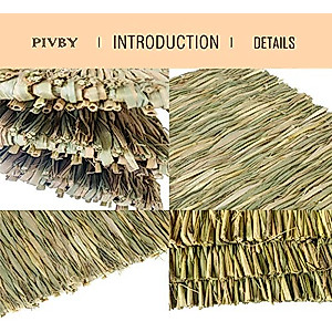 PINVNBY Rabbit Mat for Cages Woven Bunny Grass Bed Nest Chew Toy Bed for Hamsters Parrot Hedgehog Guinea Pig Bunny and Other Small Animals (12 Pack)