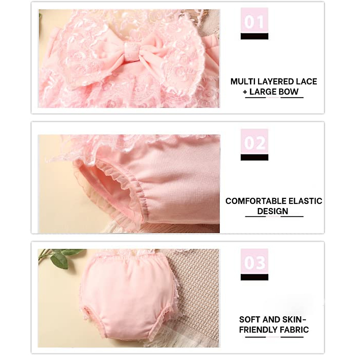 Newborn Photography Outfits Girl Newborn Photography Props Lace Romper Newborn Baby Photo Shoot Outfits Girls Photo Props YLSTEED (Strap Style - Pink)