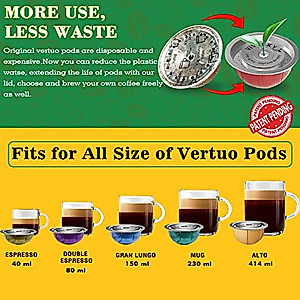 VIVI SKY Reusable Coffee Capsules Discs to Reuse Vertuo Pods, Vertuo Refillable Pods Cap Lids For ALL Size pod of ALL VertuoLine Machine,Bottom Capsule- not Included!(1PC)