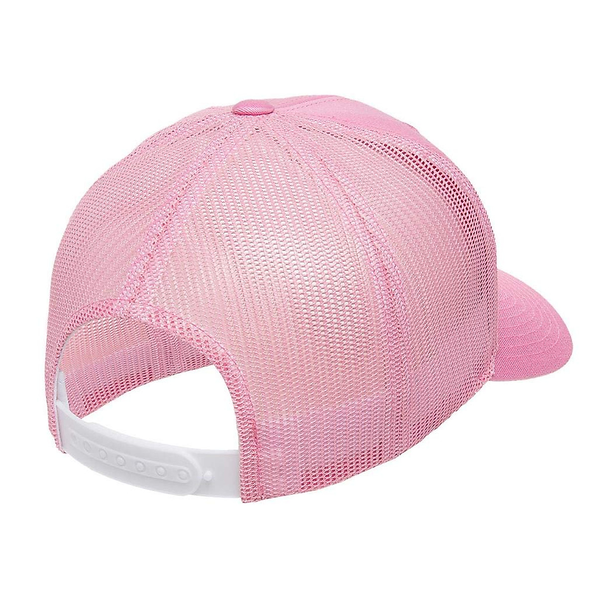 Yupoong 6606 Curved Bill Trucker Mesh Snapback Hat with NoSweat Hat Liner (Pink, 1)