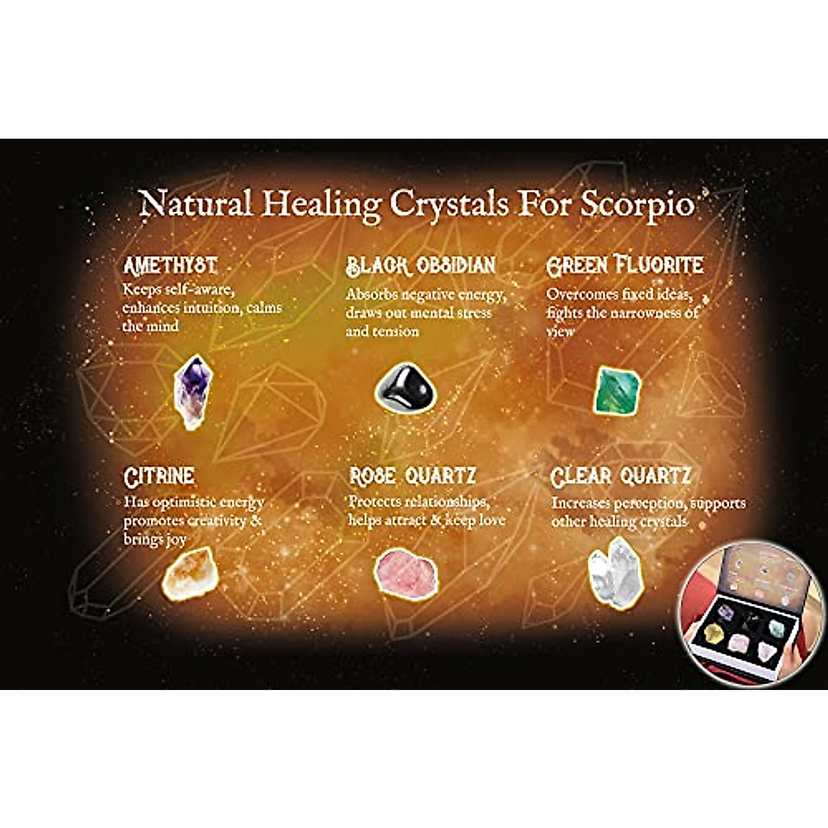 Scorpio Zodiac Crystals, Healing Stones Gifts for Women Girls, Spiritual Astrology Gifts for Women, Healing Crystals Gifts for Beginners, Birthday Gifts for Sisters Mom Daughters Friends