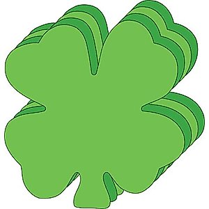 5.5" Large Assorted Color Creative Foam Cut-Outs - Assorted Green Four Leaf Clover 15 Cut-Outs in a Pack for Kids’ Irish Crafts and St. Patrick's Day School Craft Projects, St. Patty’s Day Craft.