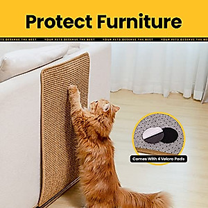 Conlun Cat Scratcher Mat,Natural Sisal Cat Scratch Pad,Horizontal Floor Cat Scratching Pads Rug for Indoor Cats Grinding Claws Nails,Cat Furniture Protector for Couch & Carpets & Sofas