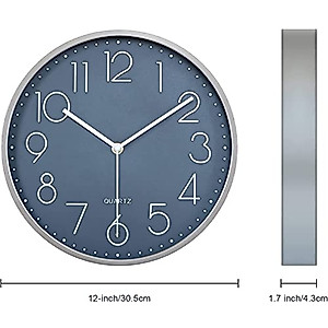 LOMANDA Night Light Wall Clock, 12 Inch Silent Battery Operated Clock for Living Room, Bedroom, Office, Glow in The Dark Large Digital Display Wall Clock, Sound Sensor and Adjustable Brightness