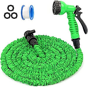 Expandable Garden Hose Water Pipe: Flexible Water Hose with 7 Function Hose Nozzle, Multi-functional Magic Hoses for Gardening, 50 FT