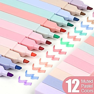Utron 12pcs Bible Highlighters, Bible Highlighters No Bleed, Pastel Highlighter Set, Cute Highlighters, No Bleed Bible Highlighters Pastel (12 Color)