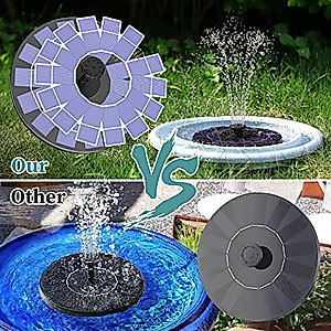 AMZtime Solar Fountain with Collapsible Basin DIY Kit, 2.5W Solar Water Fountain with 6 Nozzles, with Collapsible Basin, Solar Powered Water Fountain DIY Kit for Garden, Ponds, Pool, Fish Tank,Outdoor