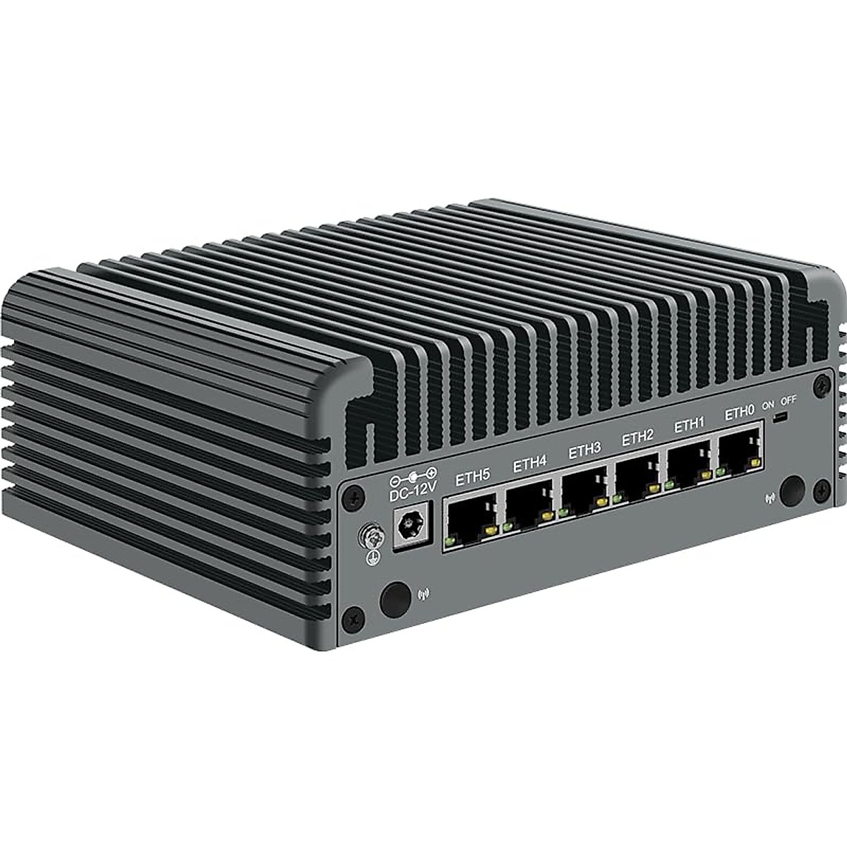 CWWK Fanless Mini PC Intel N Series-N100(4C/4T up to 3.4GHz) Low Power Processor, DDR5, 6x2.5GbE Intel I226V, 4K Display Outputs,M.2 NVMe, SATA3.0, 5 USB Ports, Firewall Router (N100-6L Barebone)