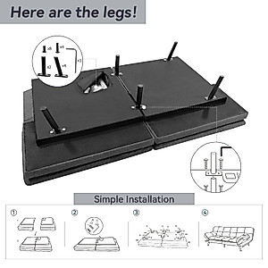 Hcore Sofa Bed,Convertible Sleeper Futon Couch Sofabed, Grey