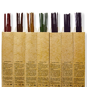 Chakra & Luck Ultra Premium Natural Incense Sticks. 7 Chakras, 49 Piece Variety Gift Pack in Lotus, Jasmine, Eucalyptus, Rose, Lavender, Ylang - Ylang and Cedar Scents with a Free Wood Stick Holder