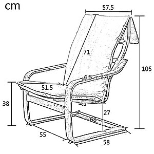 WDFYJ Lounge Chair, Lazy Couch Chair Fabric Lunch Break Chair Balcony Getaway Chair 58x68x105cm(White)