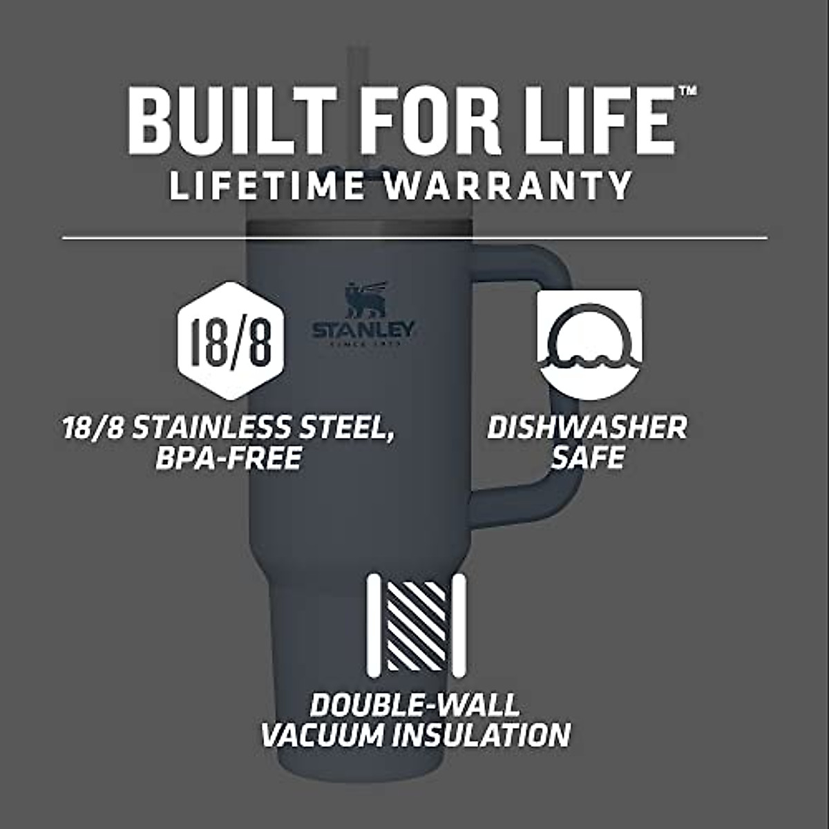 Stanley Adventure Quencher Travel Tumbler 40oz Chambray