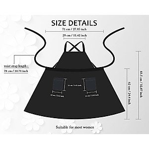 INNIFER linen Aprons for women with pockets Apron dress Cross Back Apron Work Apron for Cooking,Baking,Gardening