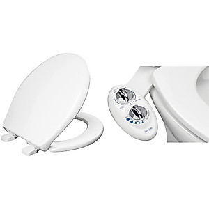 MAYFAIR 8100SL 000 Collins Plastic Toilet Seat Bundle with LUXE Bidet NEO 185 Attachment