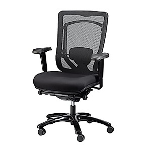 Eurotech Seating Monterey Fabric Seat & Mesh Back Chair, Black