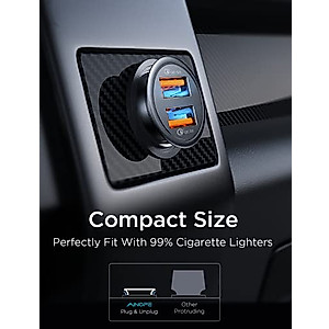 Fast Car Charger Adapter, 36W Super Mini AINOPE USB Car Charger Fast Charging [with 3.3ft USB C Cable] Dual QC3.0 All Metal Phone Charger Car Compatible with S21/S20/S10/S9, iPhone 13/12/11 pro/X/8