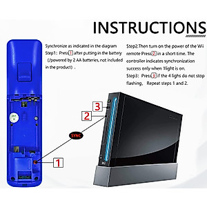 ZeroStory 2 Packs Classic Wireless Controller Compatible for Wii and Wii U Console, Gamepad with Silicone Case and Wrist Strap (Red and Dark Blue)
