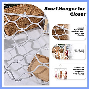 BigOtters 18 Loop Scarf Hanger Holder Organizer Space Saver Organizer Multiple Purpose for Closet Tie,Belt,Scarves,Shawl,Socks-White